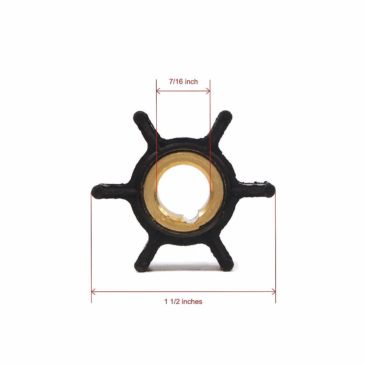 The ROP Shop | Water Pump Repair Kit for 2000 Evinrude, Johnson 5 HP E5RL4SSB, E5R4SSB Impeller