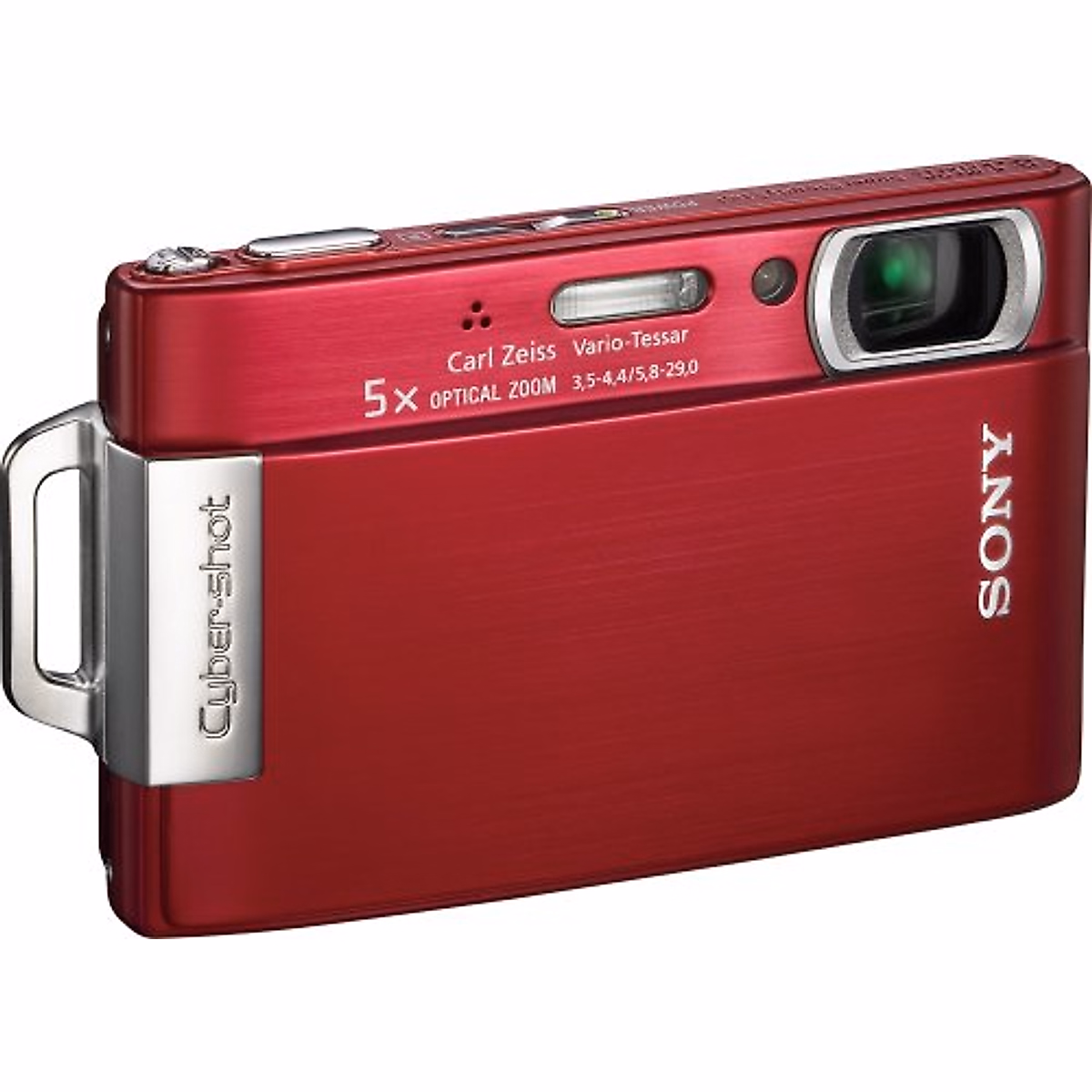 Sony Cybershot DSC-T200 8.1MP Digital Camera with 5x Optical Zoom with Super Steady Shot Image Stabilization (Red)