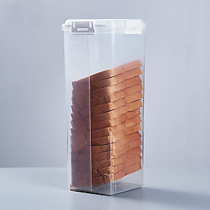 HZPOINTONE Bread Container, Plastic Bread Box with Airtight Lid & Tray, Fresh Bread Storage Container, Sandwich Bread Keeper, Loaf Bread Saver, Bread Storage for Homemade Bread, BPA FREE