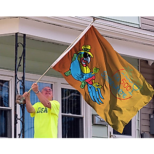 It's 5 O'Clock Somewhere Flag 3x5 Ft Sign Outdoor -Four Rows Stitching Fly End-Tropical Summer Holiday Five O'Clock Somewhere Novelty Party Parrot House Flag