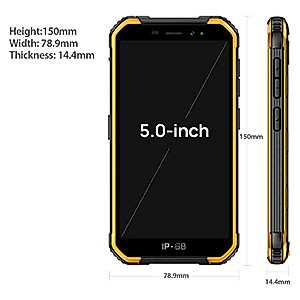 Ulefone Armor X6 Pro Unlocked Smartphone - Android 12 OS, Quad-Core Processor 4GB RAM & 32GB ROM, 13MP Main Camera, 4000mAh Battery, 5.0-inch Screen, Dual SIM 4G Rugged Cell Phones (Orange)