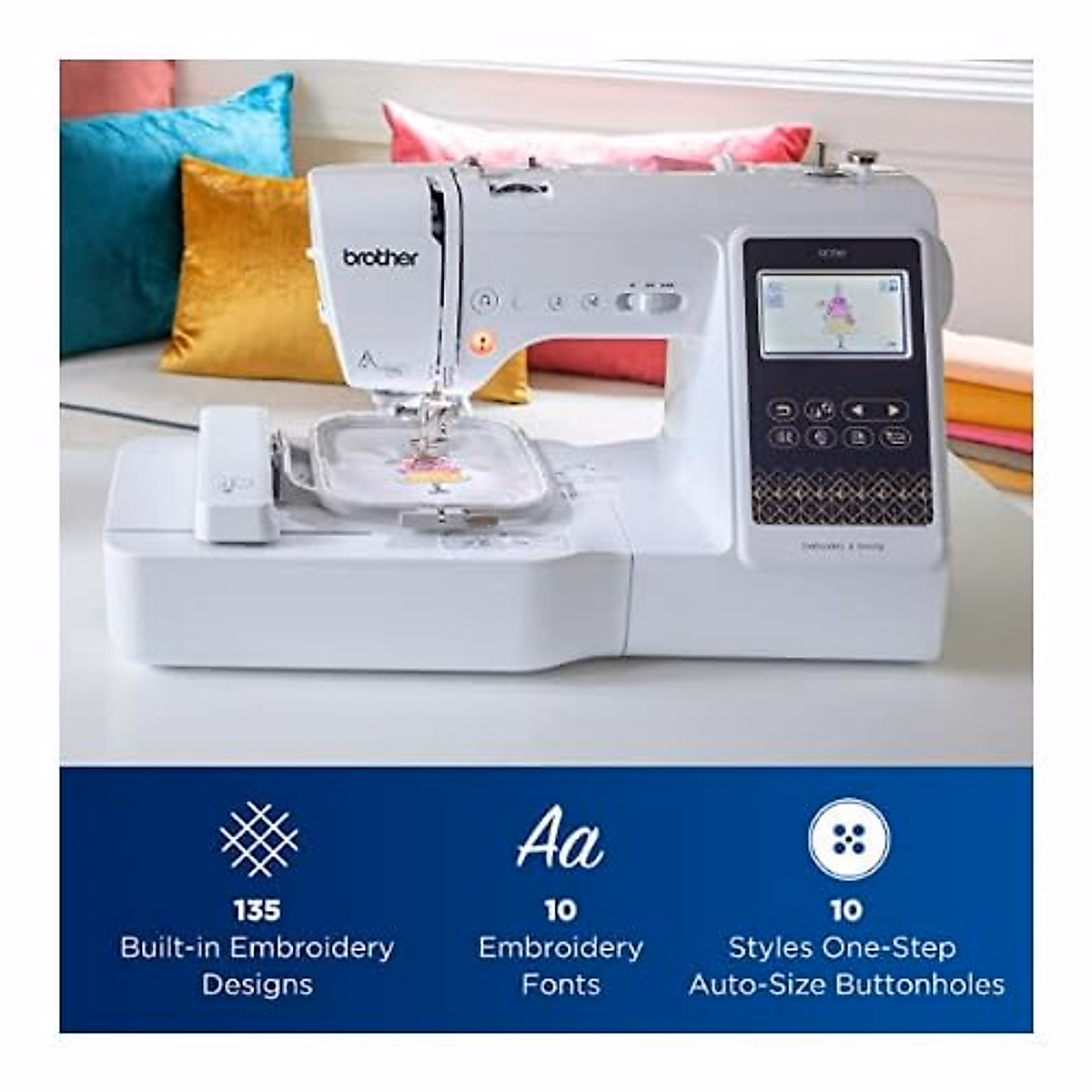 Brother SE700 Elite Computerized LCD Touchscreen Sewing and Embroidery Machine Bundle with Sewing Bundle (3 Items)