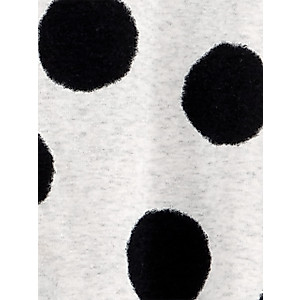 Simple Joys by Carter's Girls' 3-Pack Snug Fit Footed Cotton Pajamas, Brown Animal Print/Grey Polka Dot/White Stripe, 6-9 Months