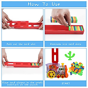 Wellin 260 pcs Blocks Domino Train Toy with Bridge Set Mega Pack Domino Game for 3-12 Years Old Boys Building Blocks Stacking Tile Games (260 pcs Domino Train with Bridge Set)