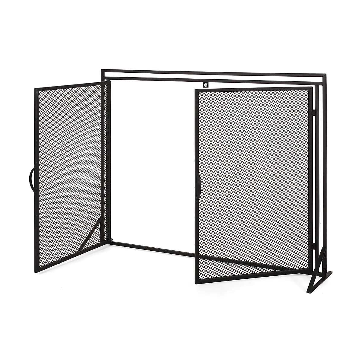 Christopher Knight Home Novia Modern Iron Fireplace Screen, Matte Black
