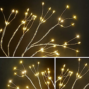 2-Pack Fairy Light Spirit Tree for Indoor Christmas Decorations, 20" Small Christmas Tree with 108 LED Warm White Lights, Artificial Bonsai Tree Light for Home DIY Holiday Bedroom Wedding