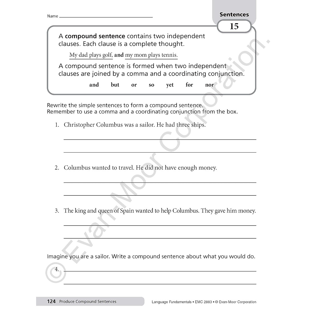 Evan-Moor Language Fundamentals, Grade 3