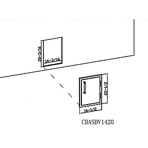 Bonfire access Vertical Stainless steel single door 14*20''