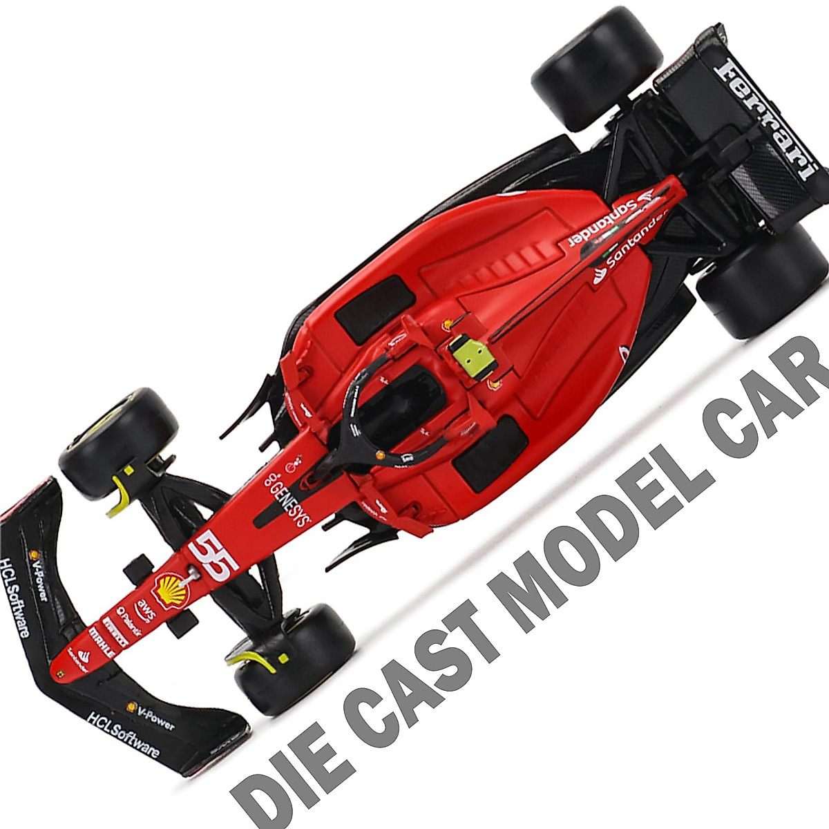 HTLNUZD Bburago 2023 1/43 SF23#55 Racing Model Car for F1 Scuderia Ferrari 1:43 SF23#55 Sainz Alloy Car Die Cast Car Model Adult Collection Gift (SF23#55 Color Box Version)