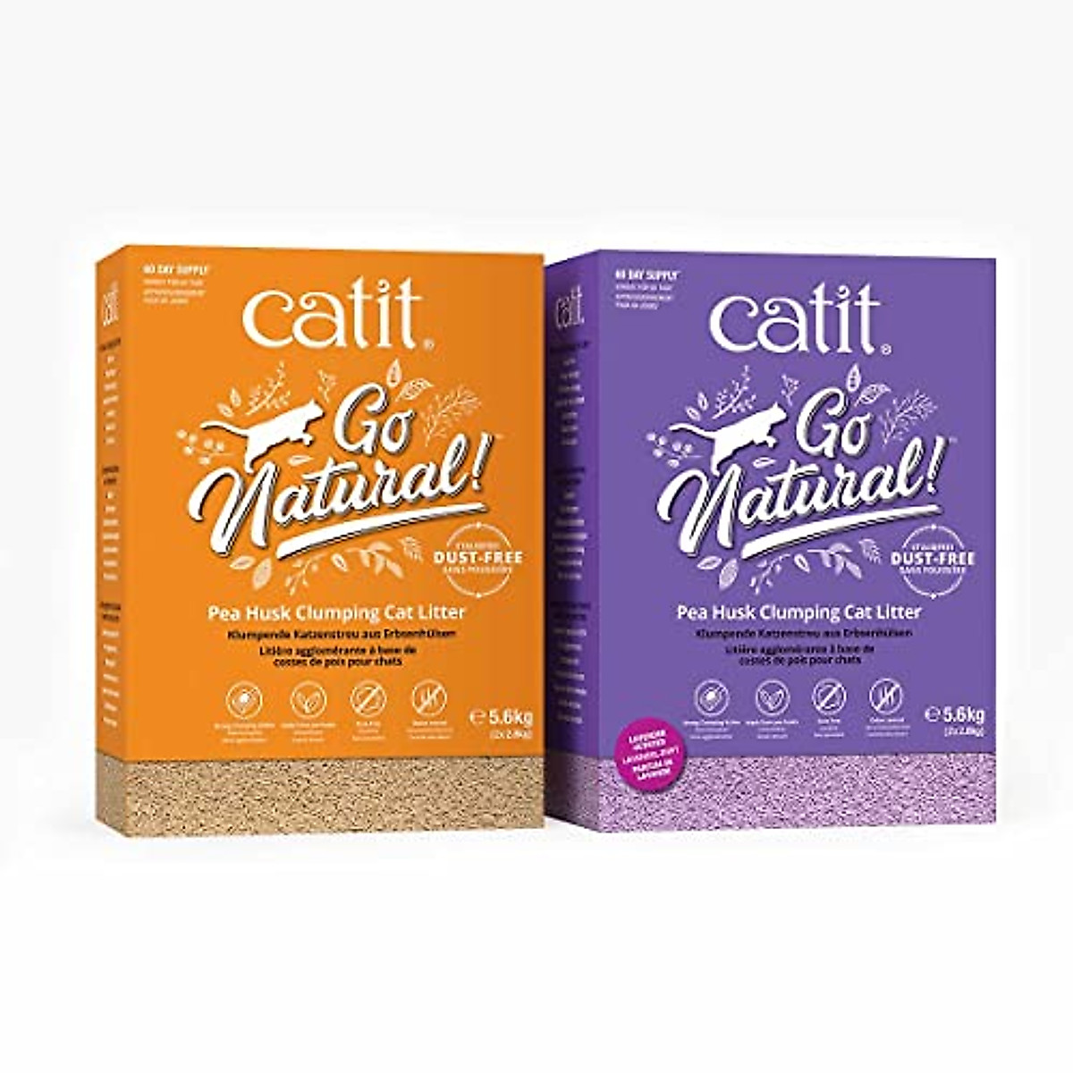 Catit Go Natural Pea Husk Clumping Cat Litter 14.8 lb, Natural