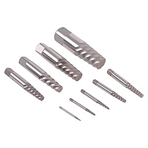 WINMAX TOOLS AUTOMOTIVE 9PCS Jumbo Screw Extractor Set Bolt Stud Pipe Remover Easy Out 5/64 to 1-1/16