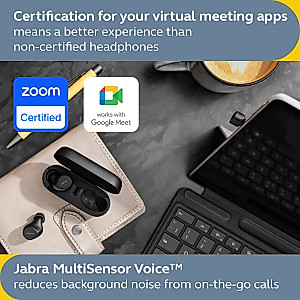 Jabra Evolve2 True Wireless Earbuds - in-Ear Bluetooth Earbuds with Active Noise Cancellation MultiSensor Voice Technology - Certified to Work with Your Virtual Meeting Apps - Black