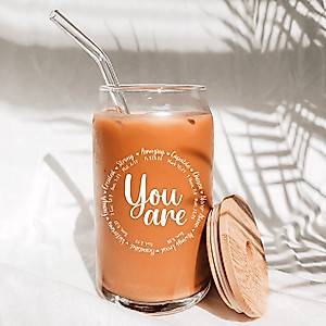 88FERMION Christian Gifts for Women, Inspirational Gifts for Women, Spiritual Gifts for Women, Birthday, Best friend, Catholic, Motivational, Religious Gifts for Women, 16 Oz Coffee Glass