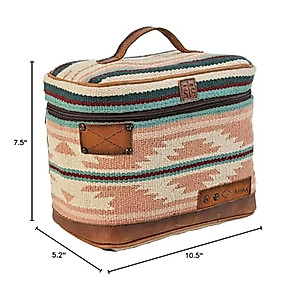 STS Ranchwear Palomino Serape Train Case, Durable Compact Travel Zipper Handbag with Leather Accents