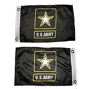 12x18 U.S. Army Star Black 2 Faced 2-ply Wind Resistant Flag 12x18 Inch