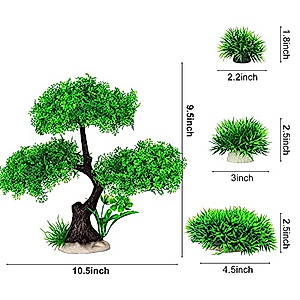 CousDUoBe 10 PCS Aquarium Plants Artificial Plastic Large Tree Size/9.5inch, Used for Household and Office Aquarium Simulation Plastic Hydroponic Plants