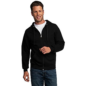 Fruit of the Loom Men's Eversoft Fleece Sweatshirts & Hoodies, Full Zip-Black, XX-Large