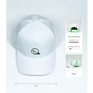 birdskie Golf Hat Snapback, Breathable, Quick Drying, High Performance, The Swagger Golf Cap White