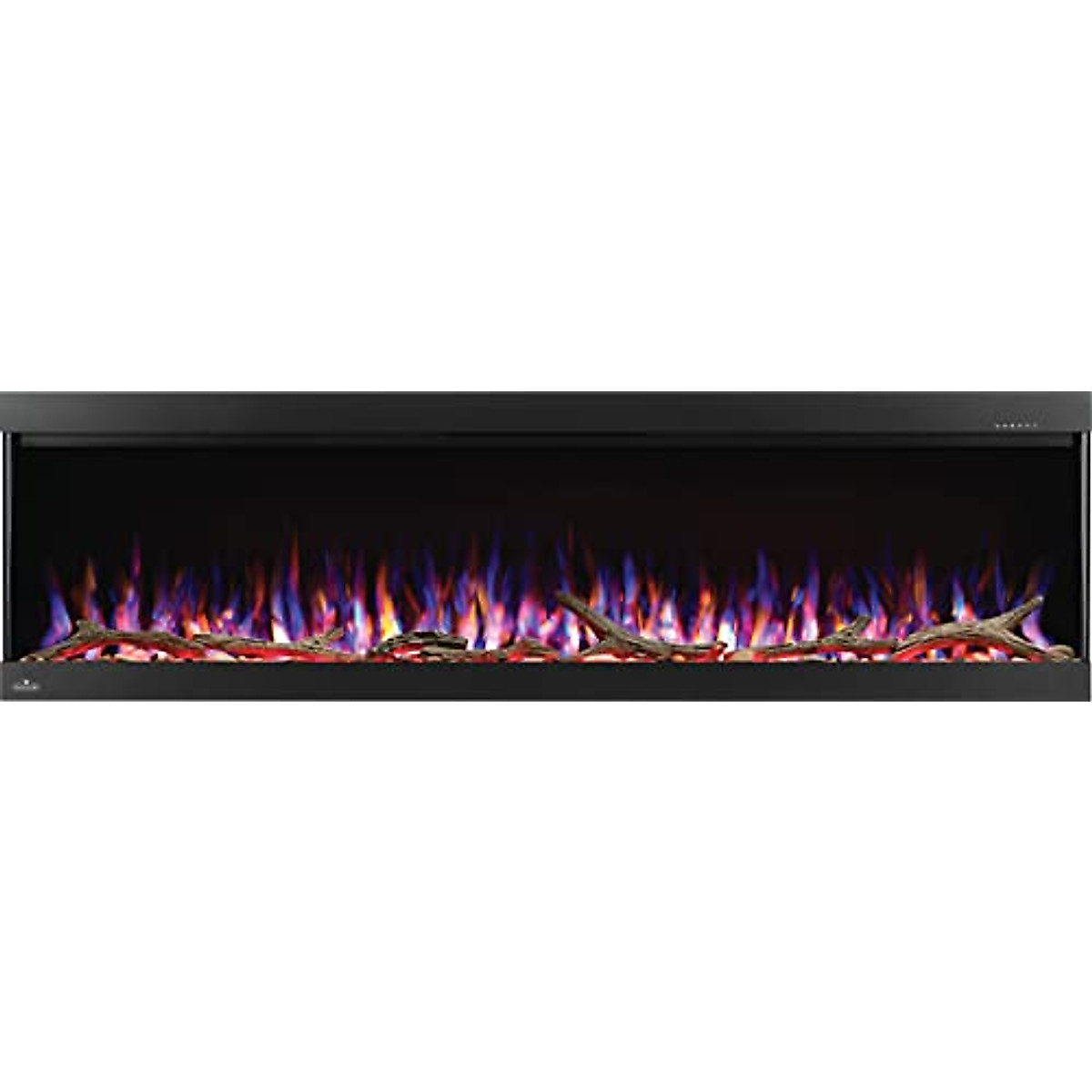 Napoleon Trivista Pictura 60 - NEFL60H3SV - Wall Hanging Electric Fireplace, 60-in, Black, Glass Front, Realistic Flames, LED Ember Bed, Adjustible Flame Height/Colours, Remote Included
