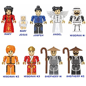 Nativity Bricks Asian Nativity International Series - Block Building Nativity Set for Ages 12+ (917 Pieces)