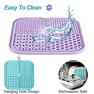 LUKITO Lick Mat for Dogs & Cats 2 Pack with Suction Cups, Dog Lick Mat for Anxiety Relief, Dog Toys to Keep Them Busy, Peanut Butter Licking Pad for Boredom Reducer, Perfect for Bathing Grooming