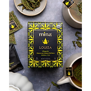 Mina Louiza, Organic Moroccan Lemon Verbena Herbal Tea, 15 Biodegradable Sachets