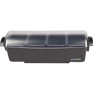 San Jamar BD4004 6 Piece The Dome Condiment Center, 6qt Capacity, 22" Length x 7-1/2" Width x 8-1/2" Height