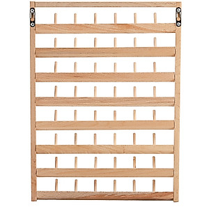 Tosnail 2 Pack 48 Spools Wooden Thread Holder, Large Thread Racks, Wall Mount Thread Storage Organizer for Sewing, Braiding and Embroidery