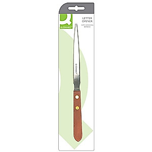 Q-Connect 44836 220 mm Letter Opener with Wooden Handle, Brown, Pack of 1