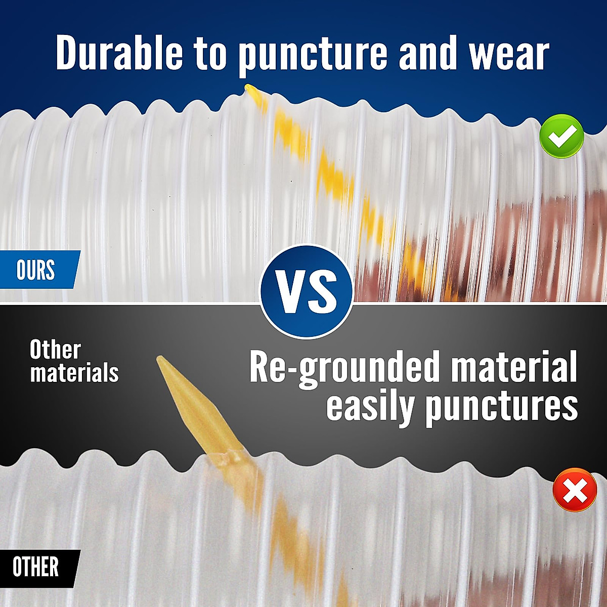 AISIMEE Heavy PVC 4" x 50' Dust Collection Hose,Flexible Clear Debris and Fume Collection Hose with Stainless Steel Hose Clamps for Dust Collectors with 4" Ports, Ideal for Shop Vacuums