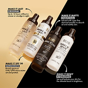 Milani Setting Sprays: Make It Last, Make It Dewy, Make it Last Charcoal Matte, Make It Last Sunscreen Setting Spray with SPF30, Long Lasting Makeup Finishing Spray