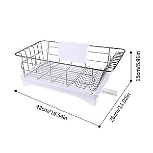 JUNXIAN Dish Rack Kitchen Countertop Utensil Organizer Storage Kitchen Dishware Storage Stand Household Dish Drying Rack Dish Containers(A)