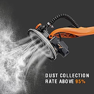 MAXXT Drywall Sander Electric Foldable Wall Sander REAL self-priming system LED light telescopic handle variable speed 6.5A motor six 9-inch sanding discs dust bag