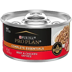 Purina Pro Plan High Protein Cat Food Wet Gravy, Beef and Chicken Entree - (Pack of 24) 3 oz. Pull-Top Cans