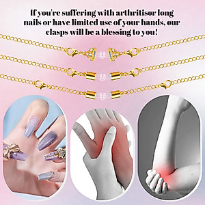 Beinhome 22Pcs Magnetic Jewelry Clasps and Necklace Extenders Gold Silver, Multiple Sizes and Styles Chain Extenders Magnetic Clasps