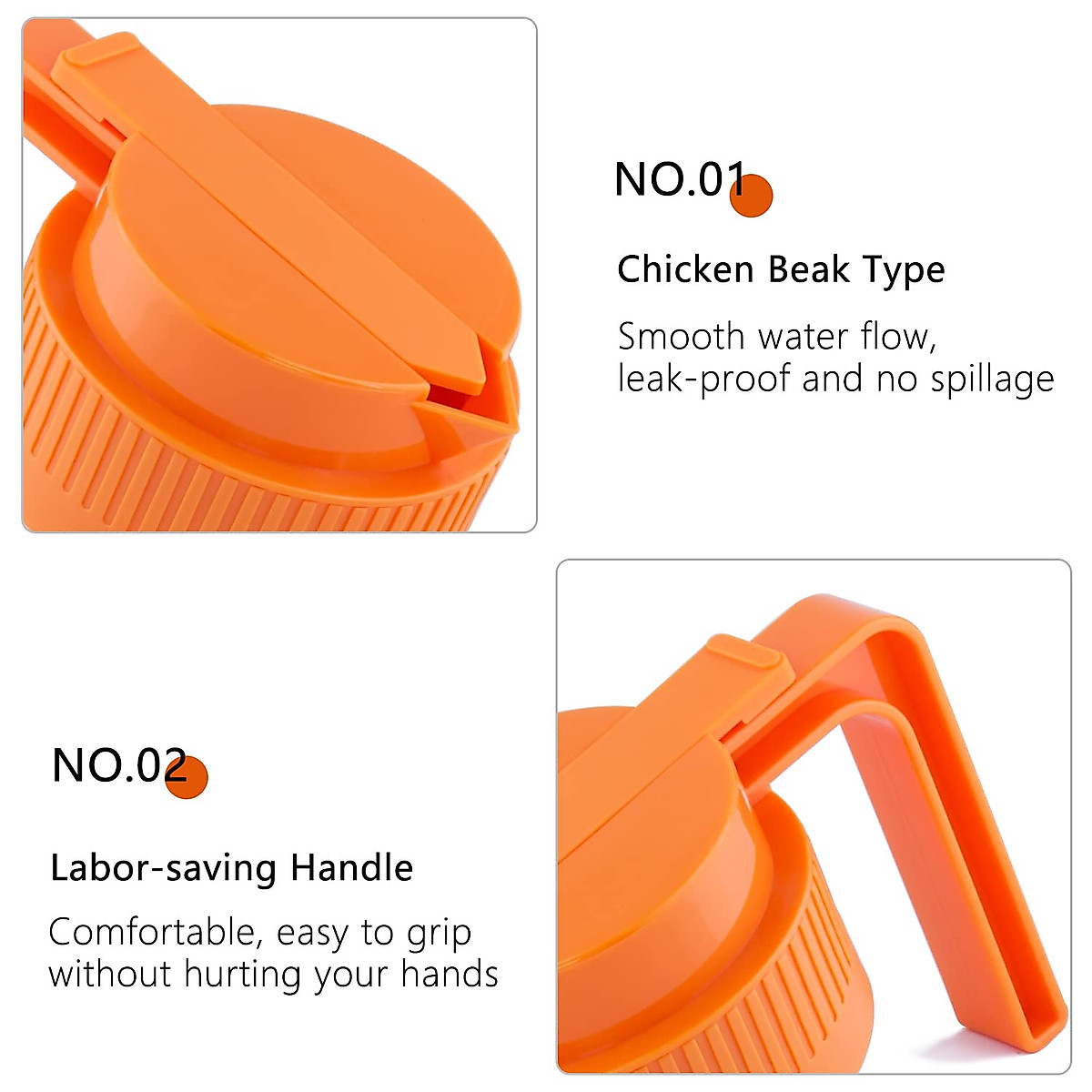 2 Pack Wide Mouth Mason Jar Flip Cap Lid with Handle, Innovative Sliding Lid & Easy Pour Spout Wide Mouth Mason Jar Pour Spout Lids with Handle, Airtight & Leak-Proof Seal Spout Mason Jar Pitcher