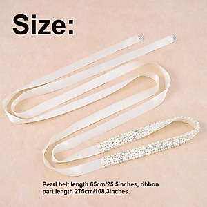 Campsis Pearl Bridal Belt Handmade Wedding Dress Belt Sashes Ivory Beaded Accessories For Bridal Gowns(S)