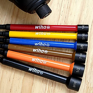Wiha 70486 | 6 Piece Color Coded Magnetic Nut Setter Set