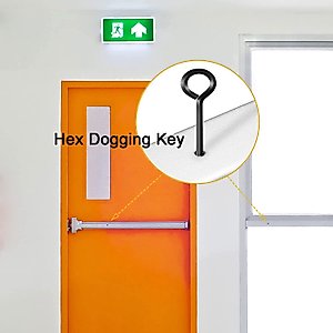 WOODGUILIN 1/8” Standard Hex Dogging Key with Full Loop, Key-Ring Style Dogging Key Set 1/8 Allen Wrench Key for Push Bar Door Panic Bars, Security Door Exit Devices,Solid Metal（10 Pack,1/8 black）