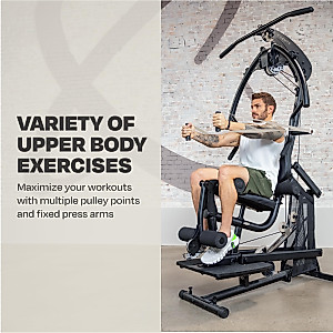 Centr Body Weight Home Gym Machine – Full Body Workout System with Cable Pulley, Leg Extension & Curl Station – Upper & Lower Body Strength Training Equipment for Home