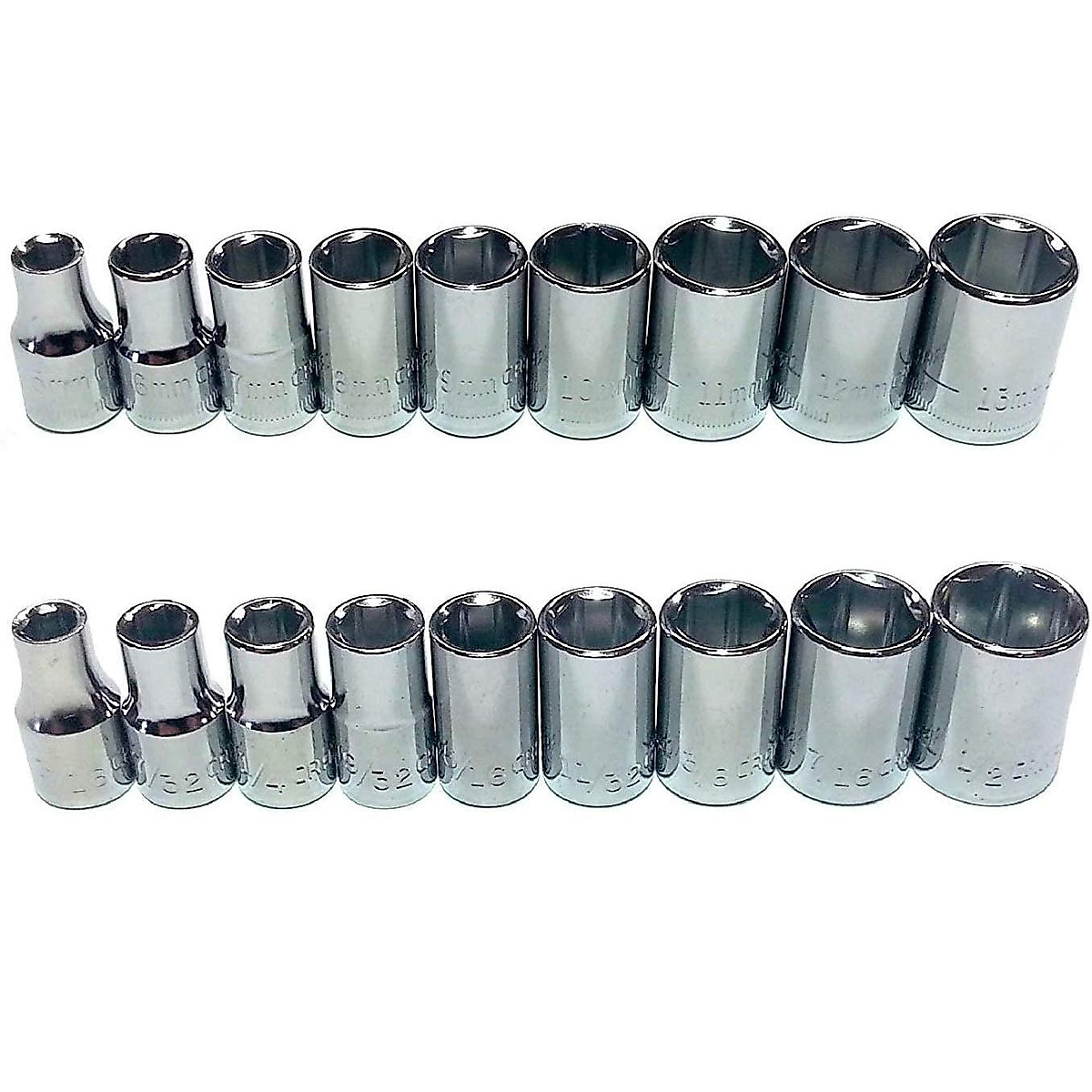 Craftsman 18 Piece 1/4" Drive 6 Point Socket Set (Metric & SAE)