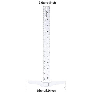 Pangda 12 Inch/ 30 cm Junior T-Square Plastic Transparent T-Ruler for Drafting and General Layout Work (1)