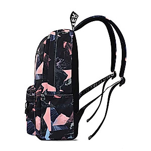 YANAIER Stylish Backpack Purse Laptop Backpack Travel Daypack Black Triangle