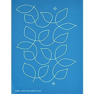 Full Line Stencil - Meandering Leaves - Edge to Edge Stencil, Continuous Line Template for Free Motion Quilting, Long-Arm Quilting (30430)