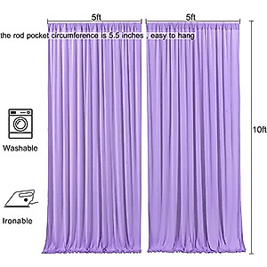 AK TRADING CO. 10 feet x 10 feet Polyester Backdrop Drapes Curtains Panels with Rod Pockets - Wedding Ceremony Party Home Window Decorations - Lavender