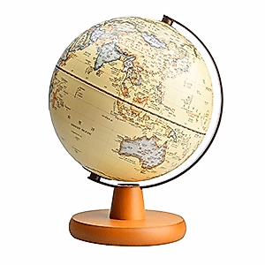 geographic globe Illuminated LED World Globe Light Vintage World Globe Lamp Antique Globes Of The World With Wood Stand,5 Colors Decor Light world globe gift (20cm World Globe) (25