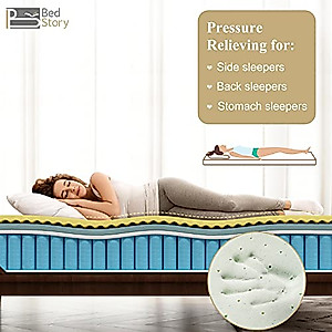 BedStory Full Size Mattress 12 Inch Medium Firm Hybrid Mattress, Pressure Relieving Memory Foam and Individual Pocket Springs, Double Bed Mattress in a Box Made in USA