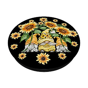 Cute Sunflower Pattern For Gardener & Women - Funny Gnome PopSockets Swappable PopGrip