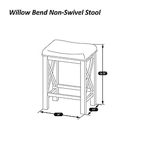Hillsdale Furniture Willow Bend Stationary Backless Counter Height Stools, Set of 2, Antique Brown Walnut
