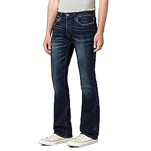 Buffalo David Bitton mens Slim Boot King Jeans, Whiskered and Sanded Indigo, 32W x 30L US